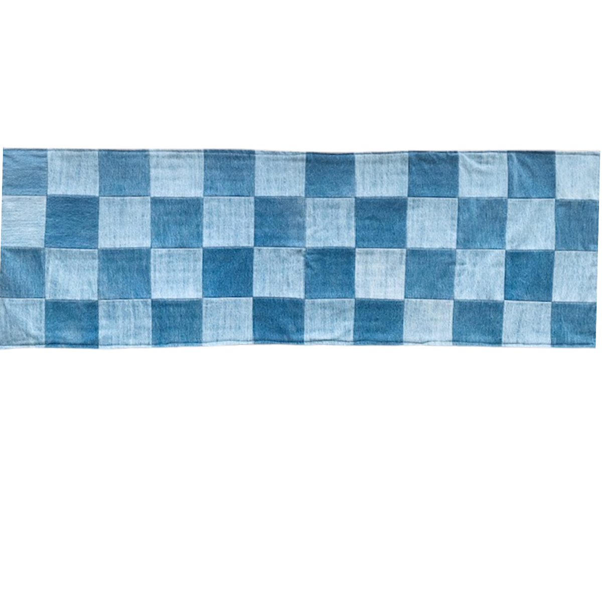 TABLE RUNNER: Patchwork Denim – Reversible – 16.5" x 50" – Transformed Shop
